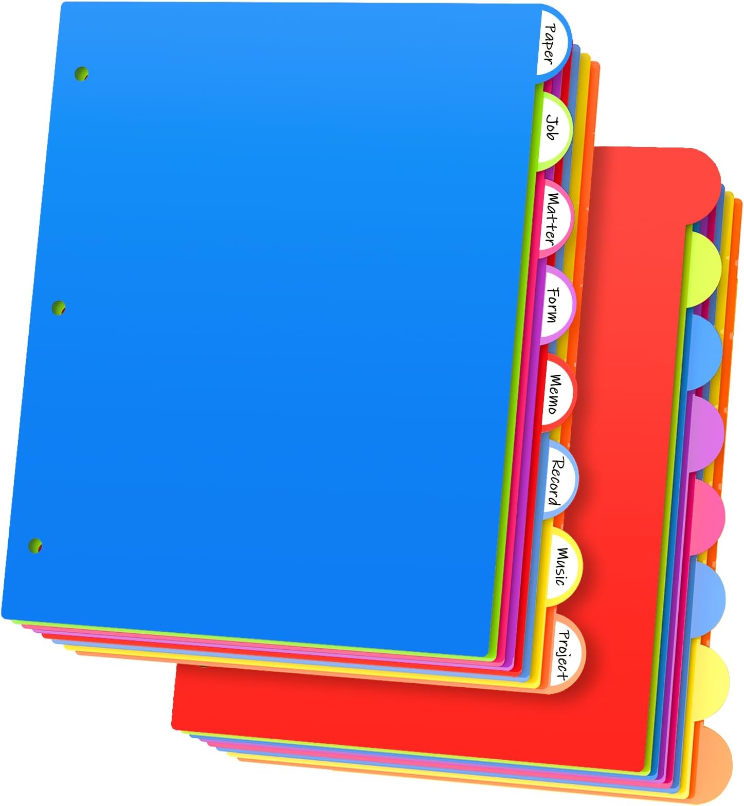 Amazon.com : 96 Pcs 3 Ring Binder Dividers with Tab A5 Size Paper ...