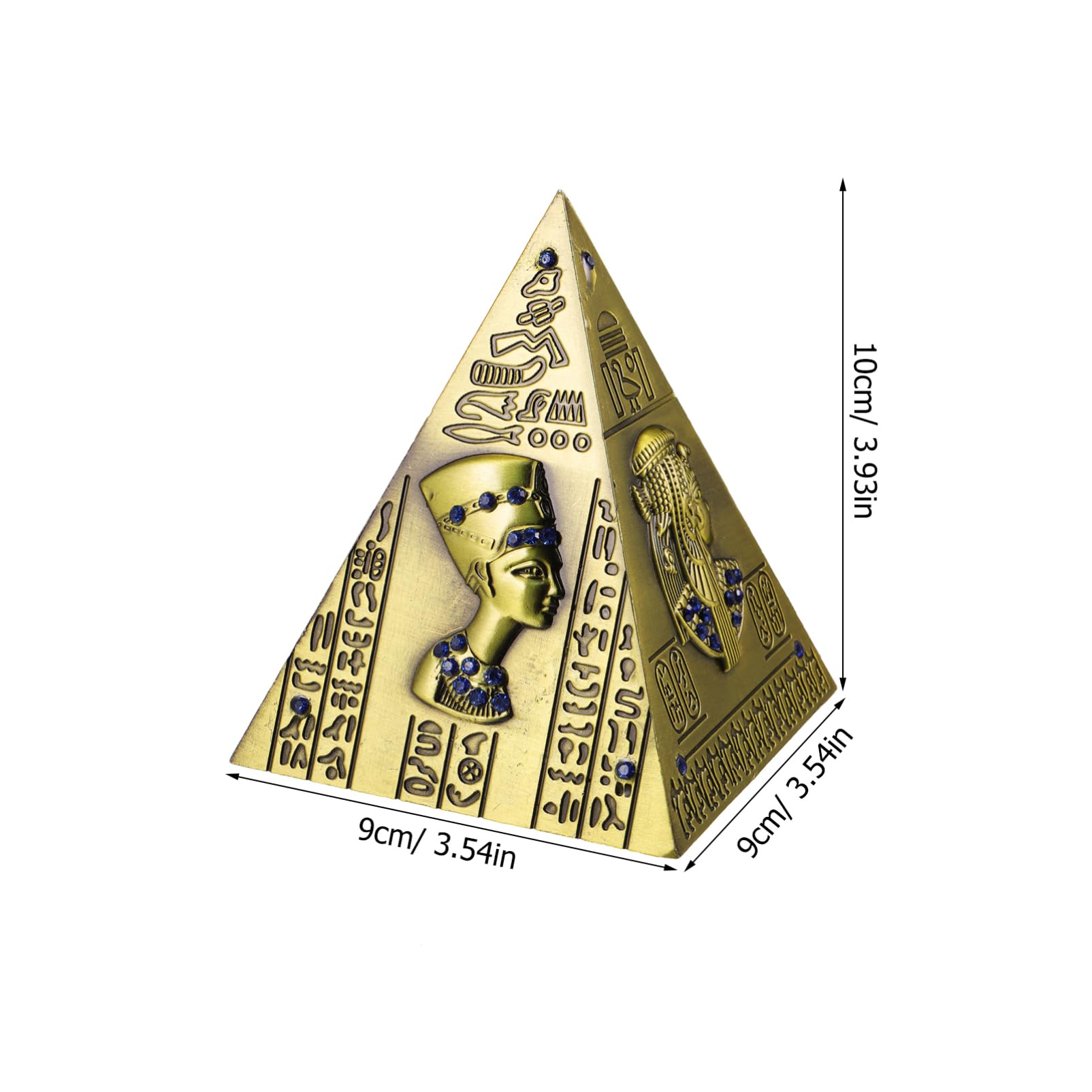 Egyptian Decorative Golden Pyramid Box Jewelry Chest EGYPTIAN STYLE