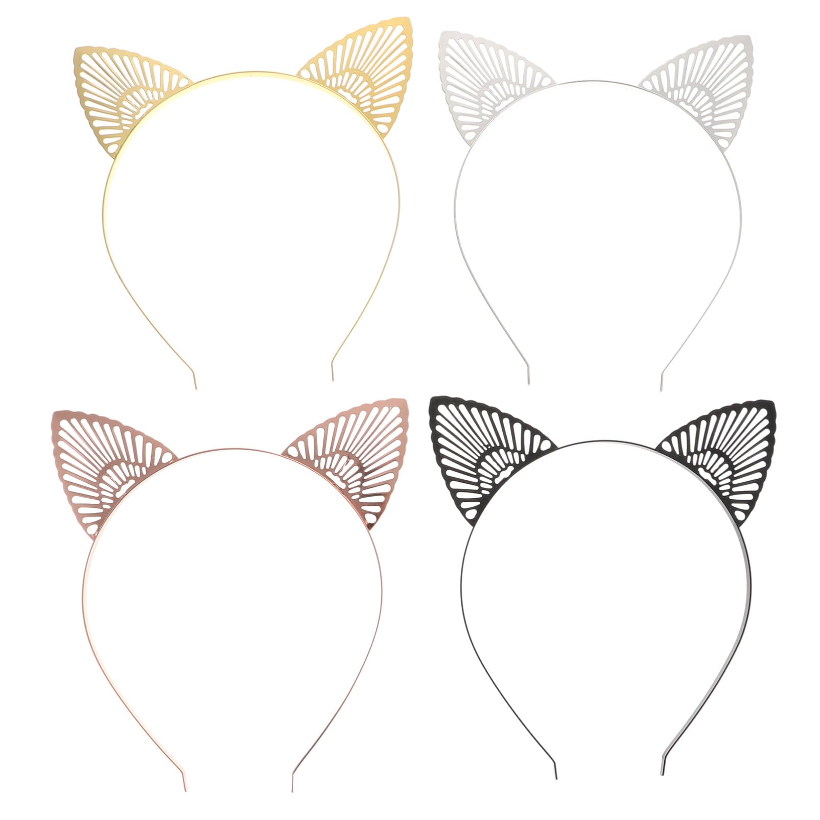 FRCOLOR Cat Ears Headband 4pcs Metal Cat Ears Hair Band Cat Ear Hair ...