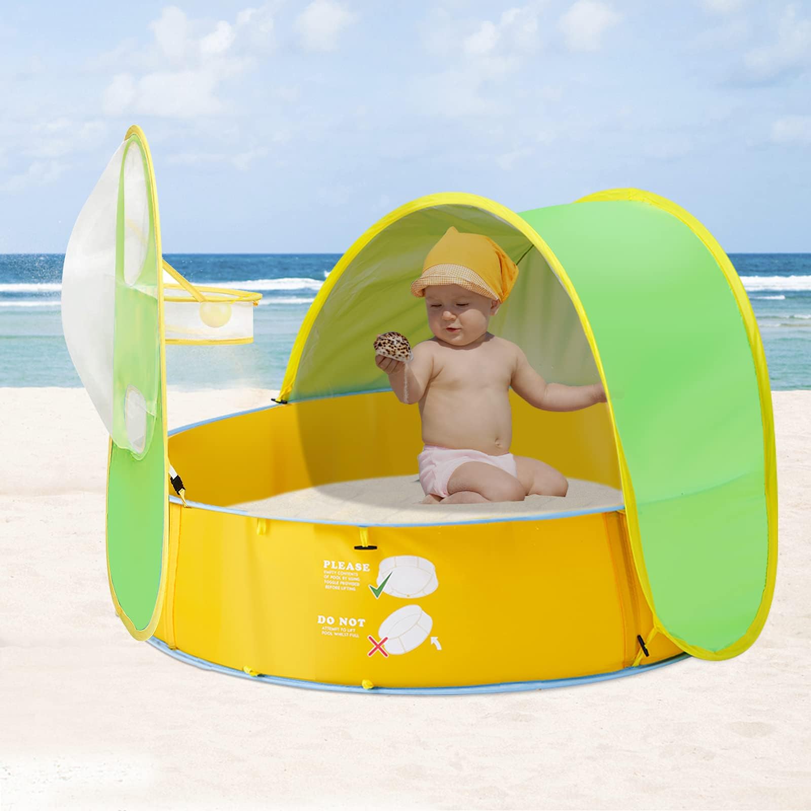 Amazon.com: Fantang 6.5 X 6.5 Feet Baby Beach Pool Portable Baby Pool ...