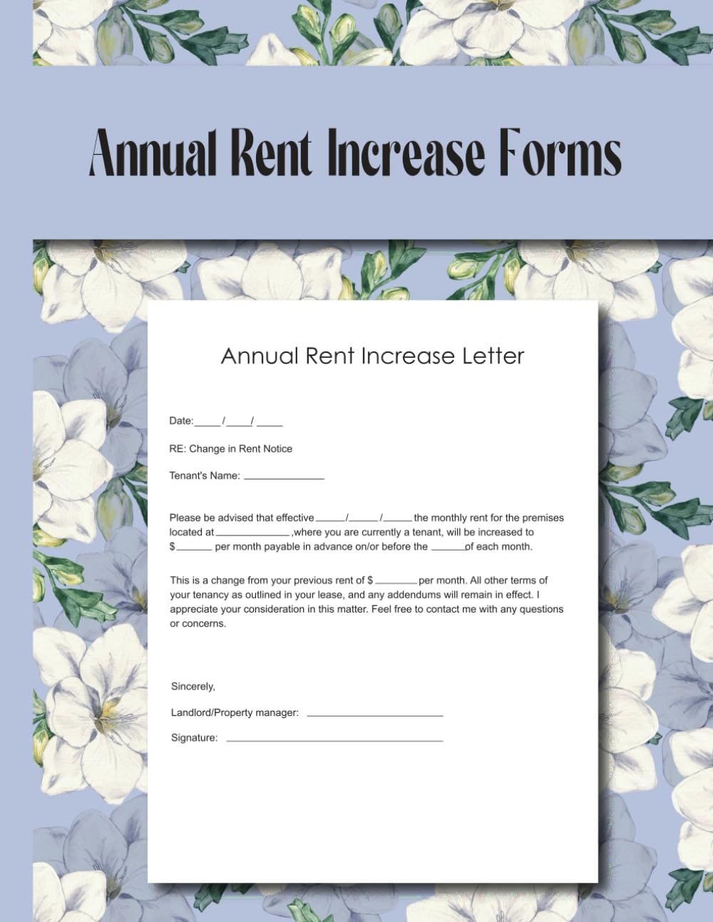 Annual Rental Increase Forms: Rent Increase Notice Forms Book. Up to 60 ...