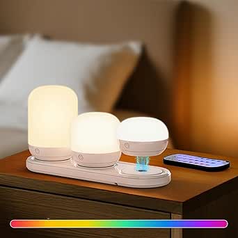 SUNMORY Rechargeable Night Light, Small Table Lamp for Bedroom ...