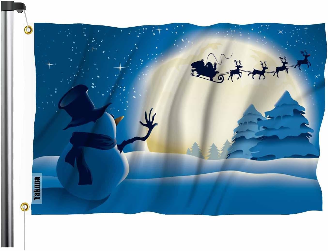 Amazon.com : Swono Winter Snowman Flag 3X5 Ft Christmas Waving to Santa ...