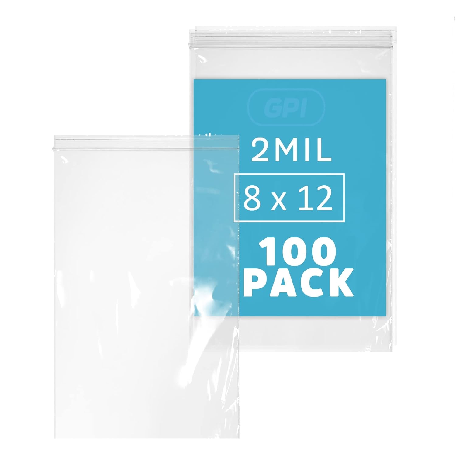 Amazon.com: GPI - 8" x 12", Pack of 100, Clear Plastic Reclosable Zip ...