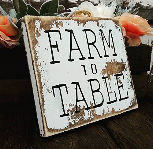Amazon.com: Farmhouse Kitchen Decor | Farm to Table Sign | Rustic Wood ...