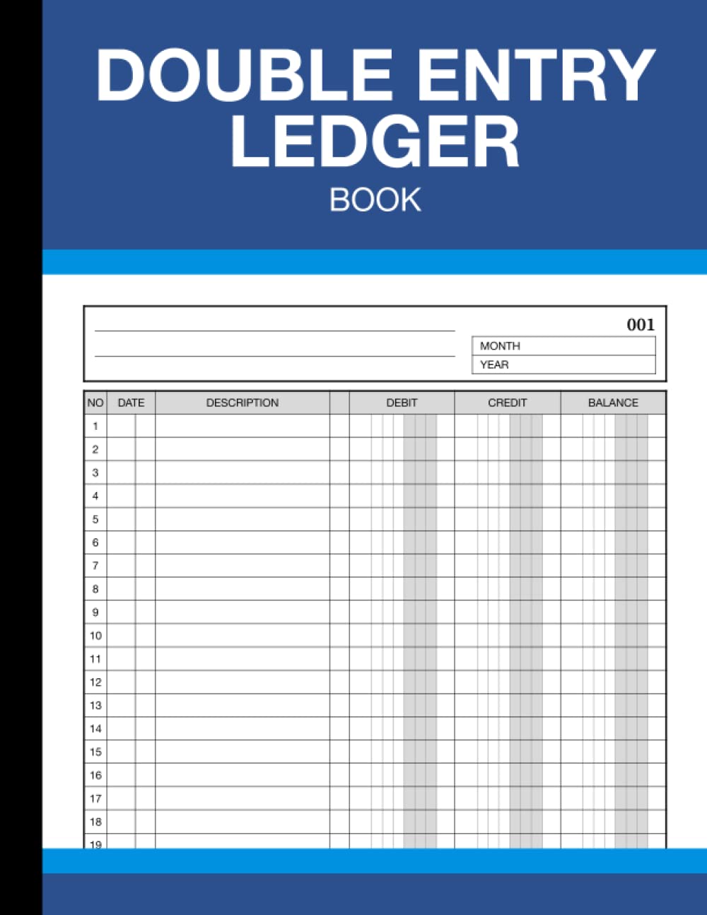 Double Entry Ledger Book: 3 Column Log for Accounting and Bookkeeping ...