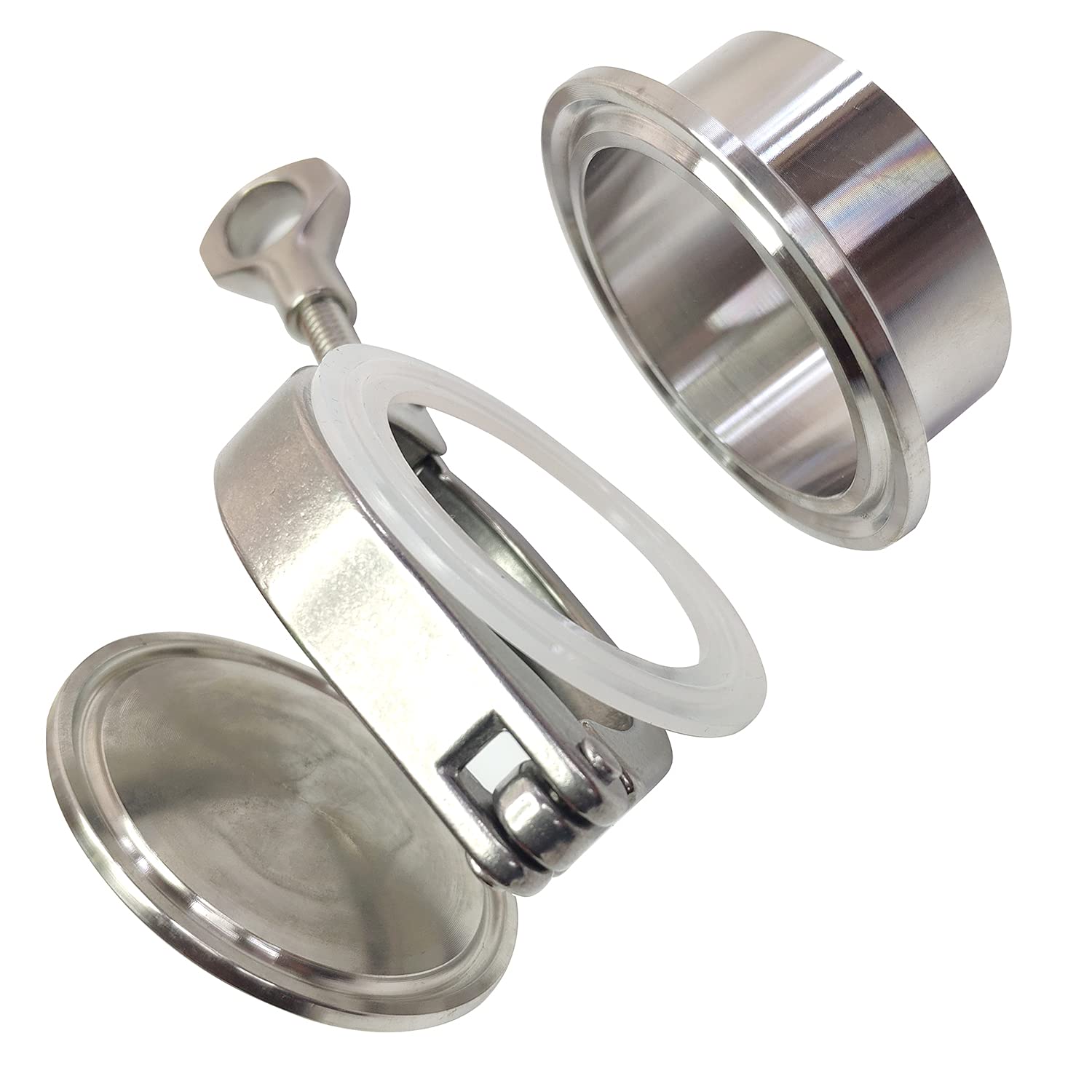 Snapklik.com : Welded Pipe + Tri-clamp Clamp Ferrule+ PTFE Gasket + End ...