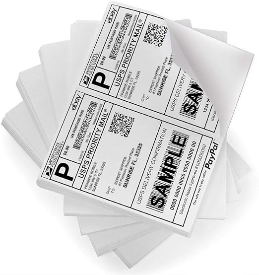 Amazon.com : FungLam Shipping Labels 2 per Page - Half Sheet Shipping ...