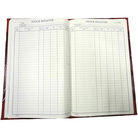 Atishay Stock Register Size - 34 x 22 cm - Full Cloth Hard Bound, 500 ...