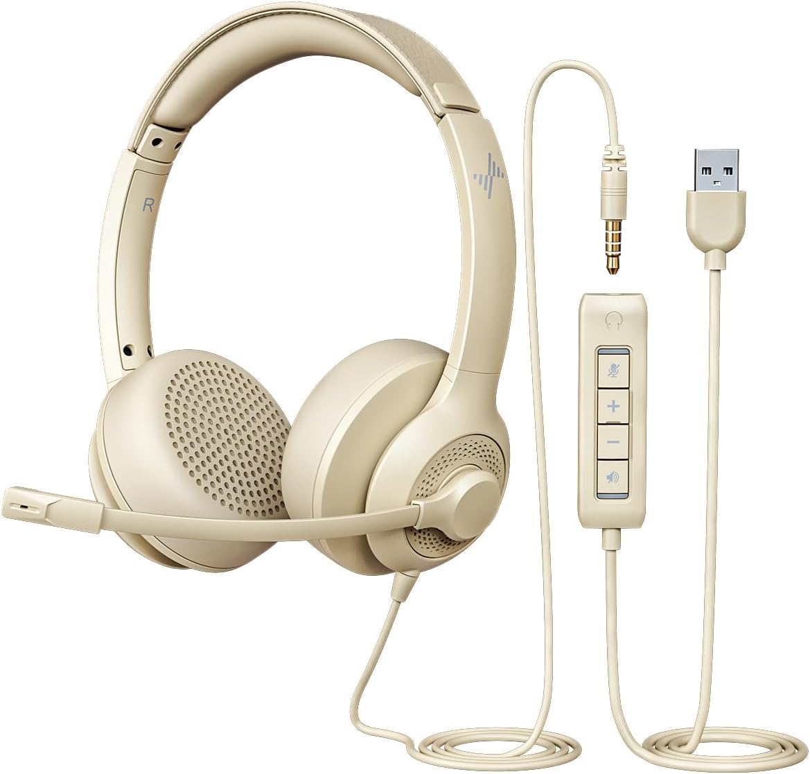 Amazon.com: EAGLEND USB Headset with Microphone for PC, On-Ear Computer ...
