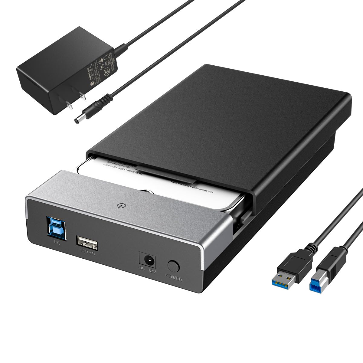 Amazon.com: Portable SATA Hard Drive Enclosure - USB 3.0 to SATA for 2. ...