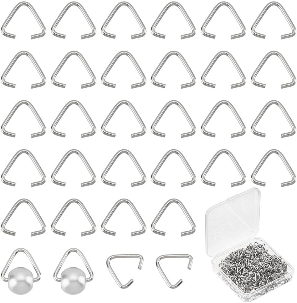 PH PandaHall 400pcs Iron Triangle Jump Rings Pinch Bails Triangle ...