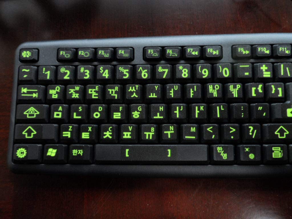 Korean Keyboard Stickers with Fluorescent Inlays. Large Symbols Will ...
