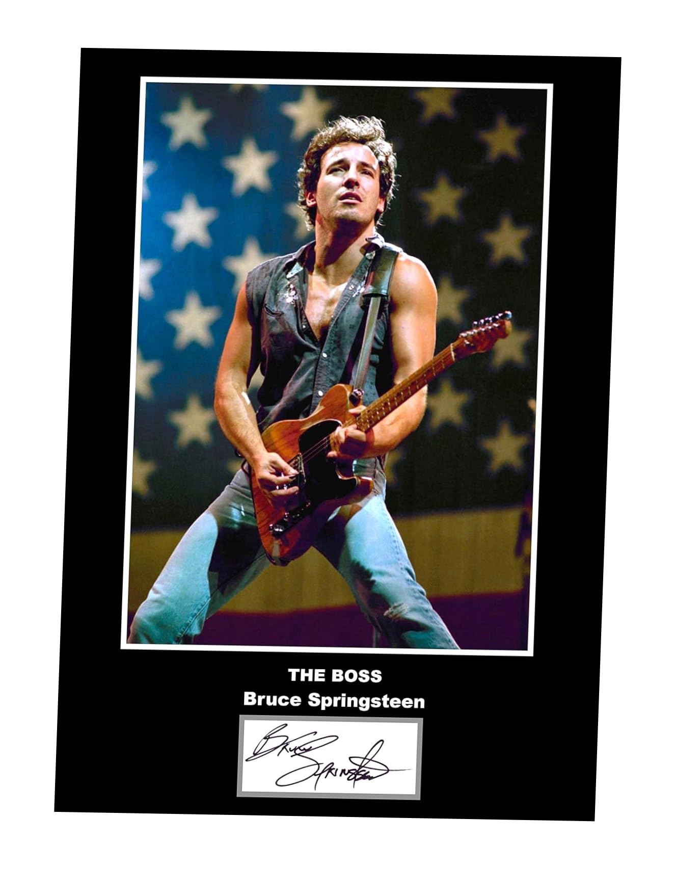 BRUCE SPRINGSTEEN SIGNED/AUTOGRAPHED A4 FRAMED POSTER INSPIRATIONAL ...