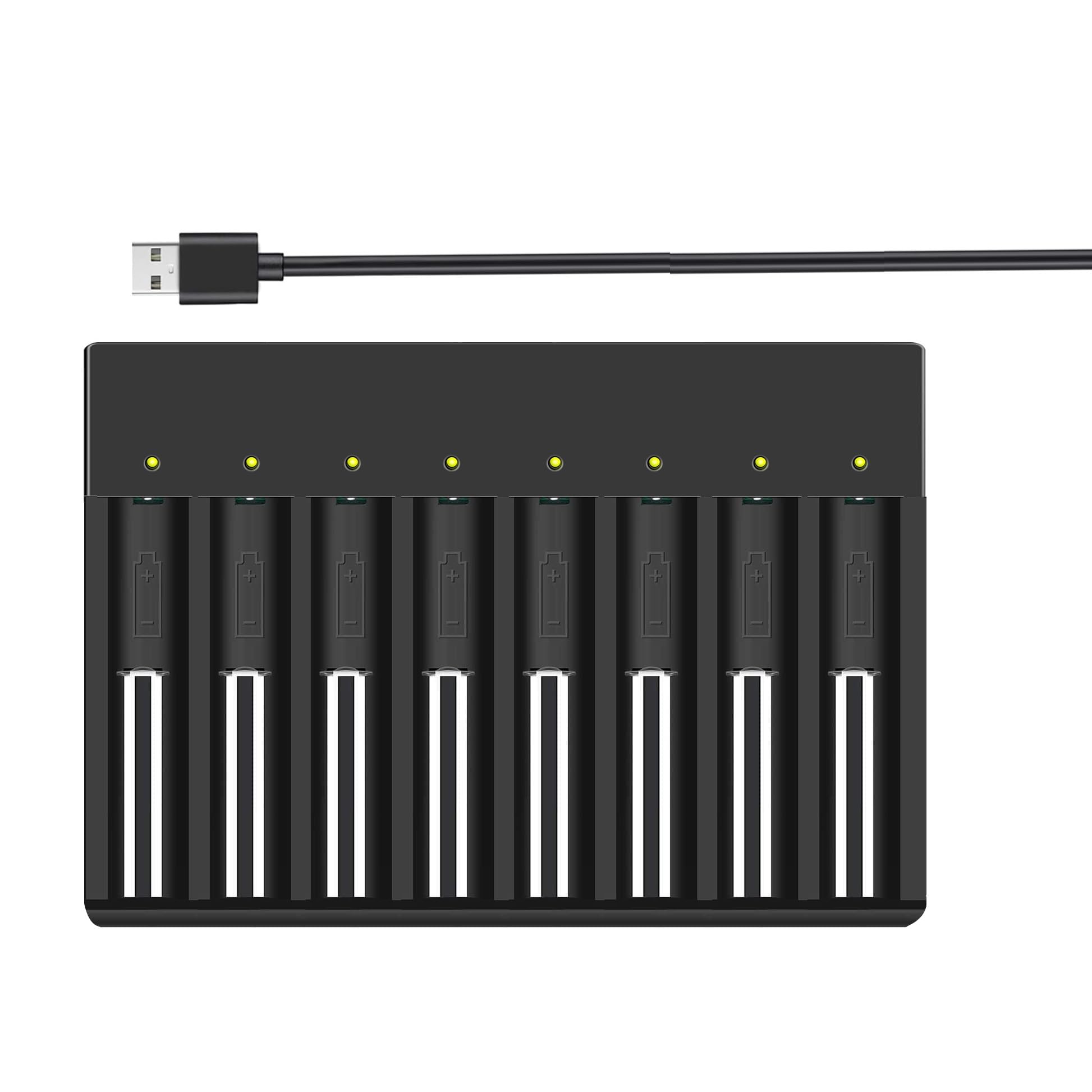 Amazon.com: 18650 Battery Charger 8 Bay Smart Universal Charger for ...