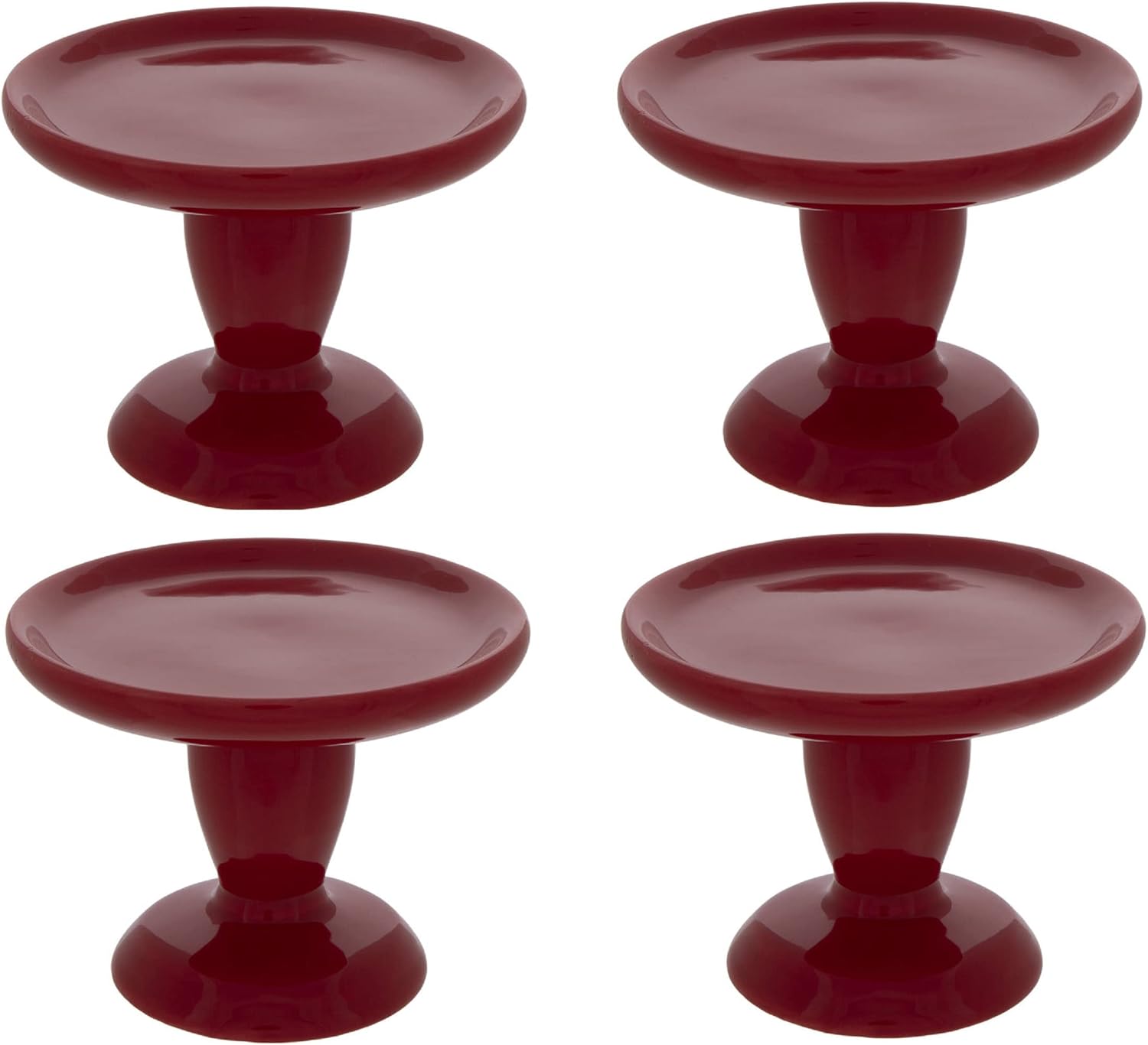 Amazon.com: Individual Mini Ceramic Cupcake Stand (Bright Red-4 ...