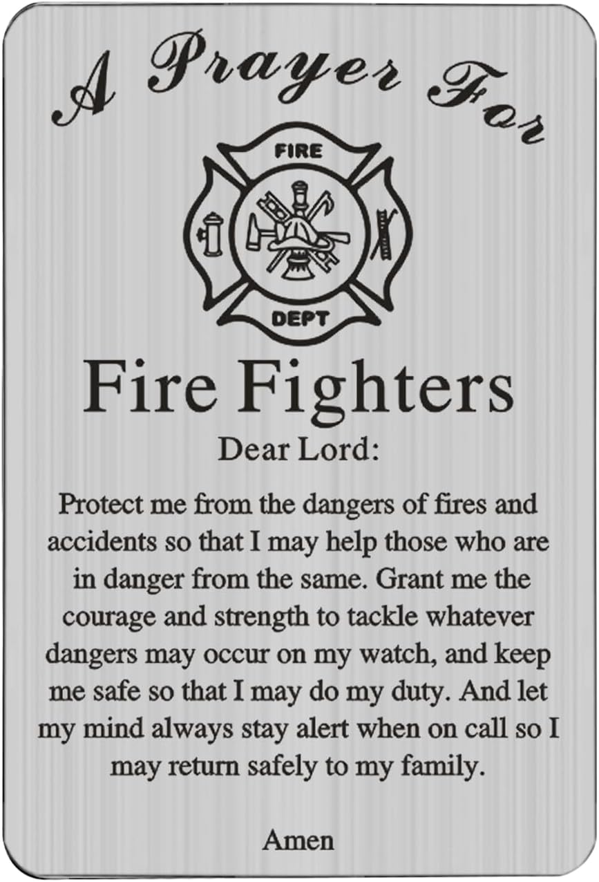 Amazon.com: KEYCHIN Firefighter’s Prayer Wallet Insert Card Fireman ...