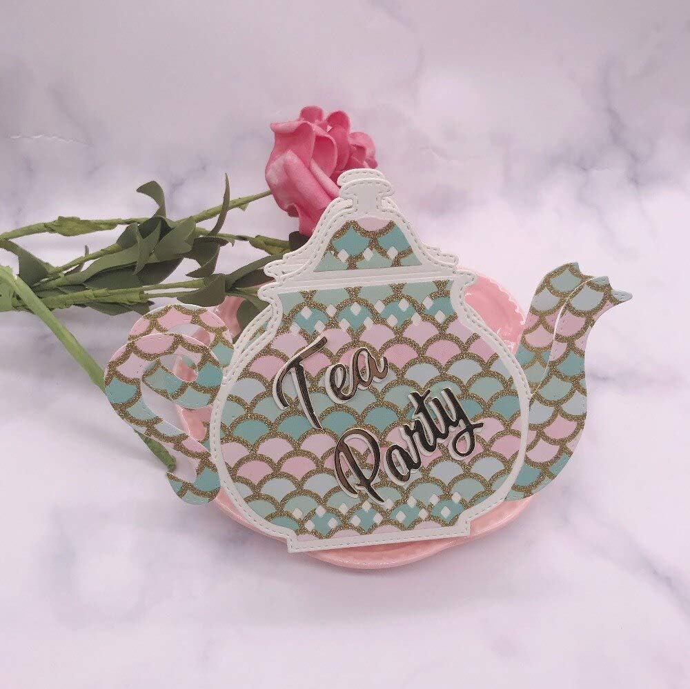 Amazon.com: 1 Set Tea Cup Teapot Metal Cutting Dies Stencils for DIY ...