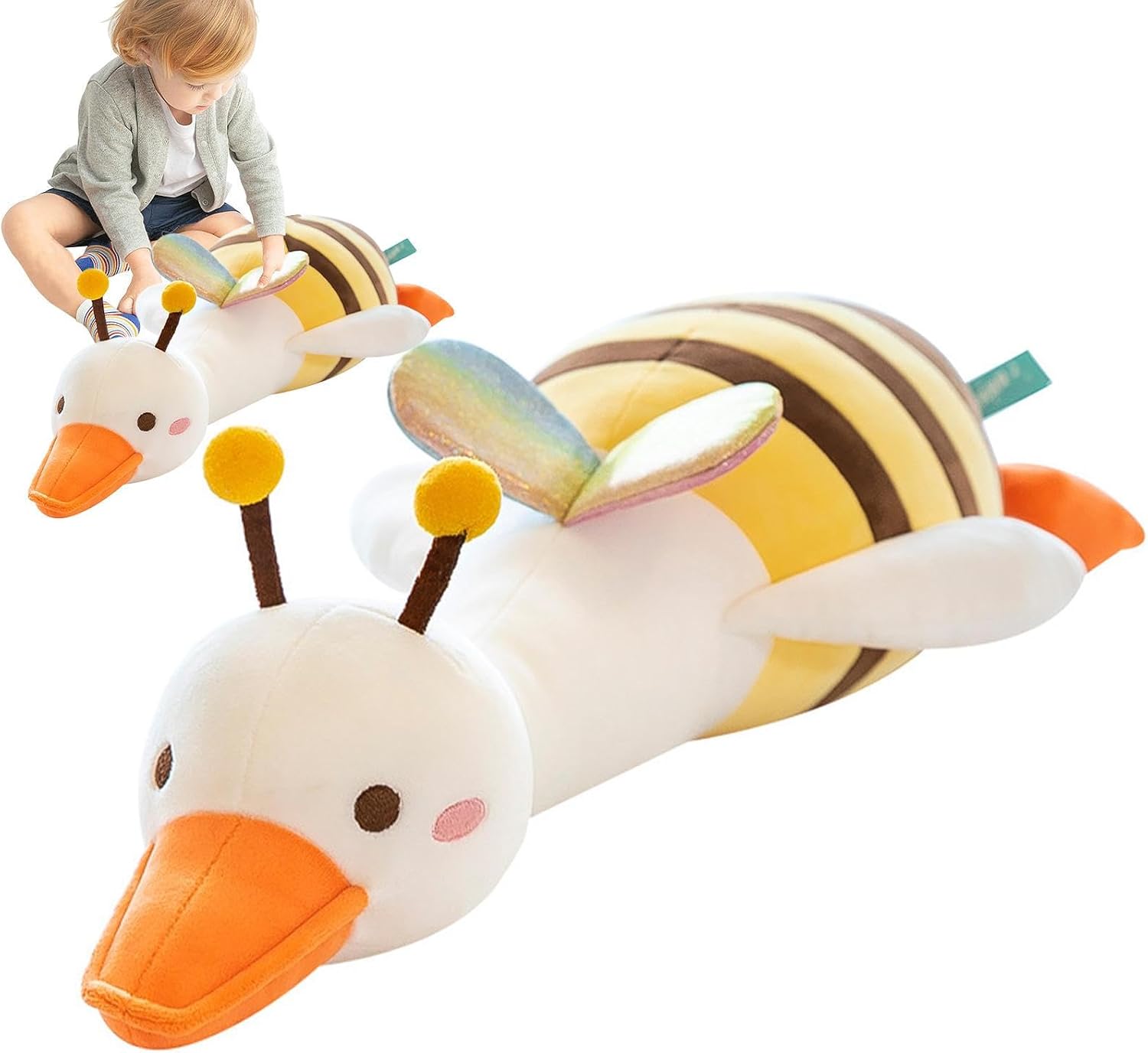 Amazon.co.jp: Duck Body Pillow | Funny Bee Doll Toy with Duck Head ...