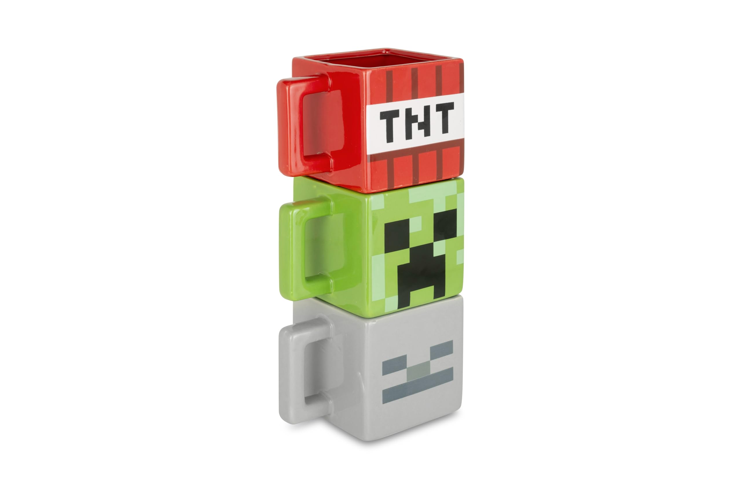 Minecraft Unique 3D Sculpted Ceramic Coffee Mug 3pc Set Creeper ...
