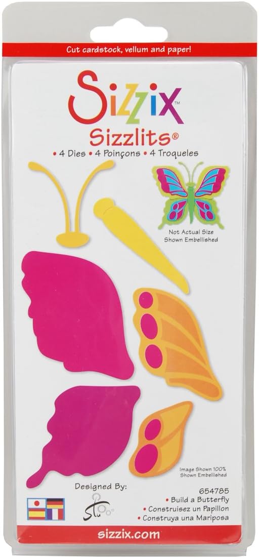 Sizzix Sizzlits Die Set 4/Pkg-Build A Butterfly : Amazon.co.uk: Home ...