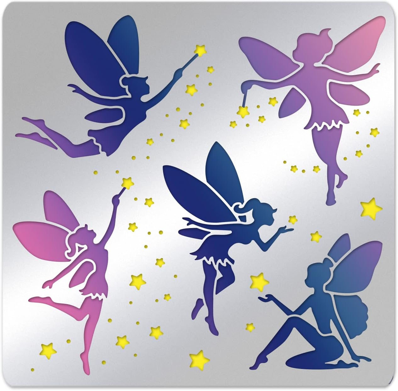 BENECREAT Fairy Metal Stencil, Stainless Steel Elves Stars Painting ...