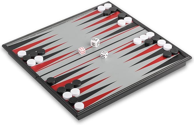 Amazon.com: Andux Foldable Magnetic Backgammon Portable Board Game Set ...