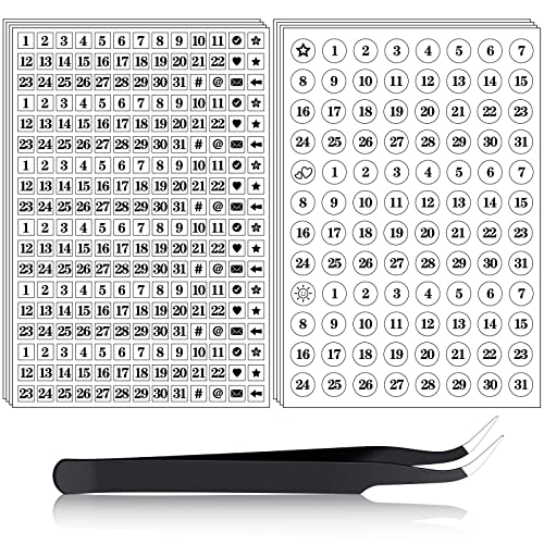 12 Sheets Planner Essentials Clear Number Stickers India | Ubuy