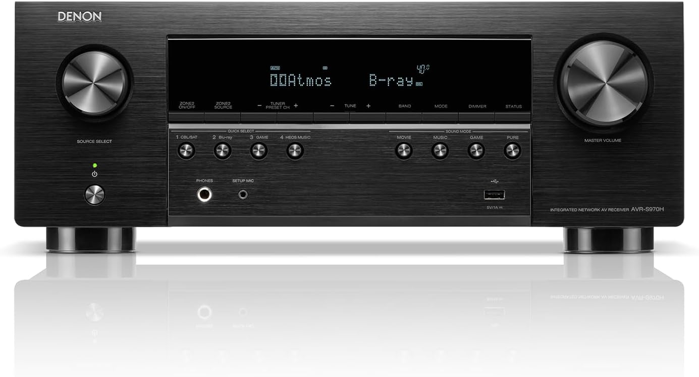 Denon Avr-S970H 8K Ultra Hd 7.2 Channel (90Watt X 7) Av Wireless Receiver - Built For Gaming ...