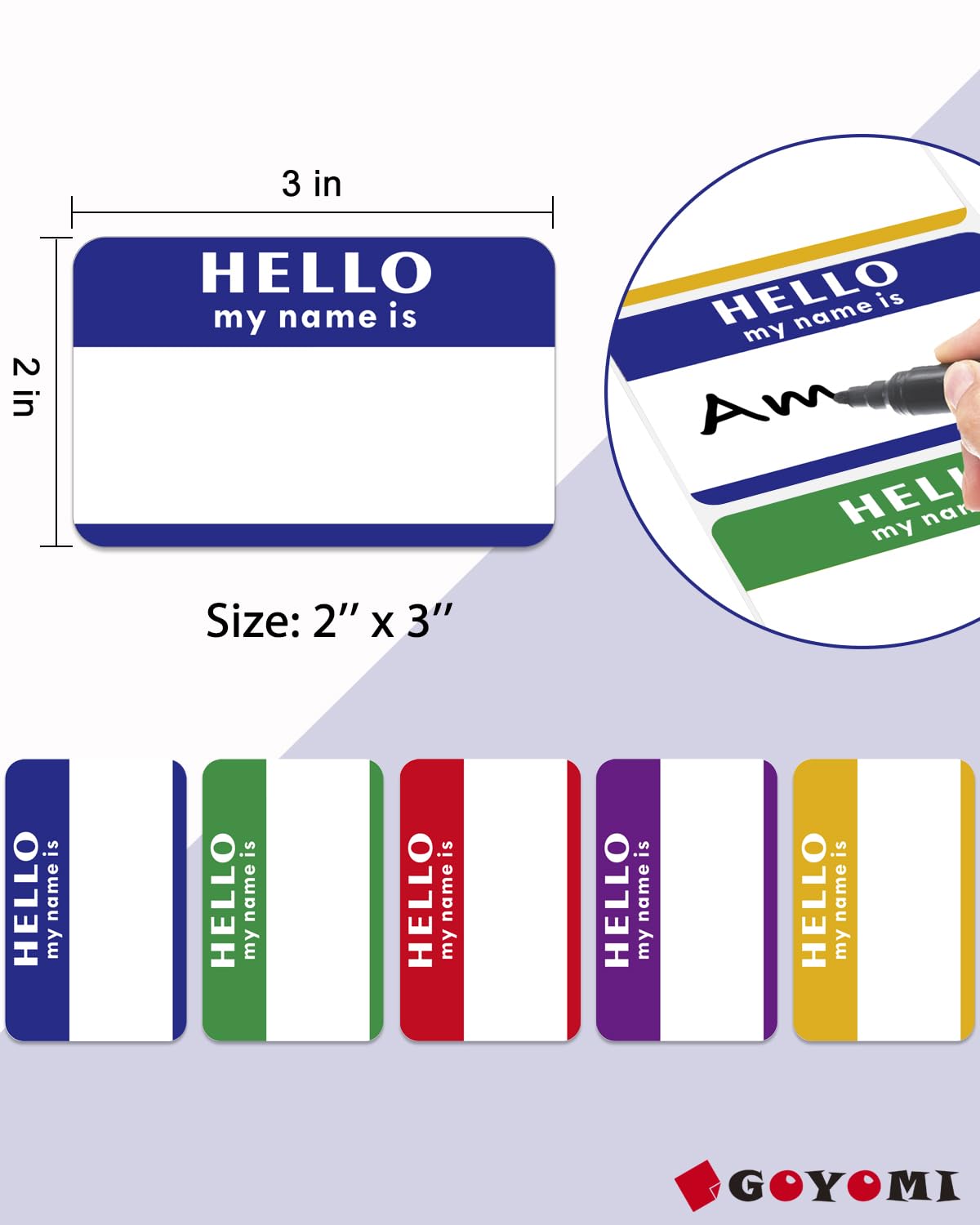 Snapklik.com : 300 Pcs Name Tag Stickers, 3x2 Identification Badges ...