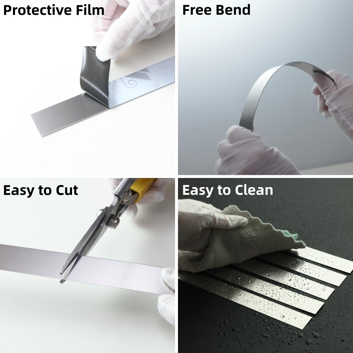 Snapklik.com : Trimold 5 Pcs Metal Strips, Trimmed Stainless Steel ...