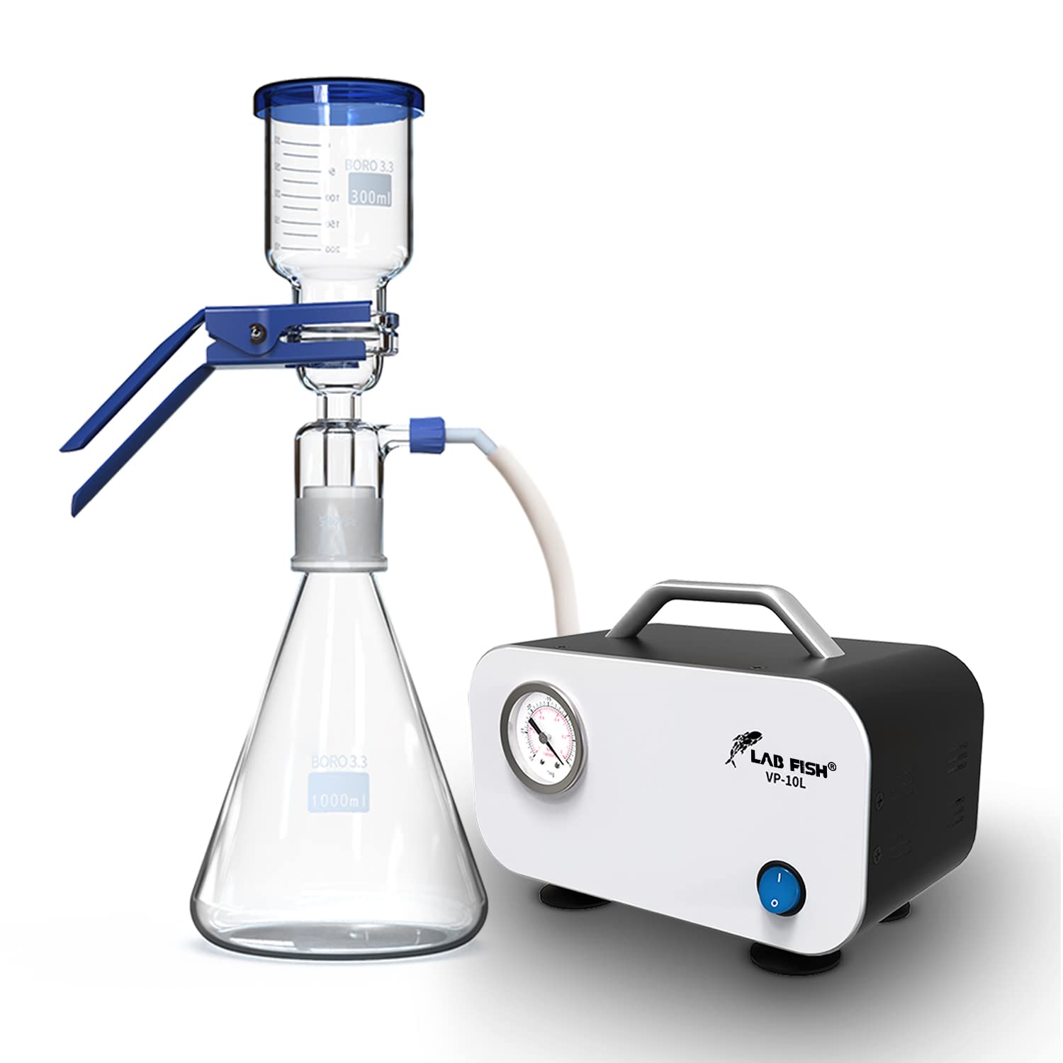 LABFISH Lab Vacuum Pump Portable Oilless Diaphragm Vacuum Filtration ...