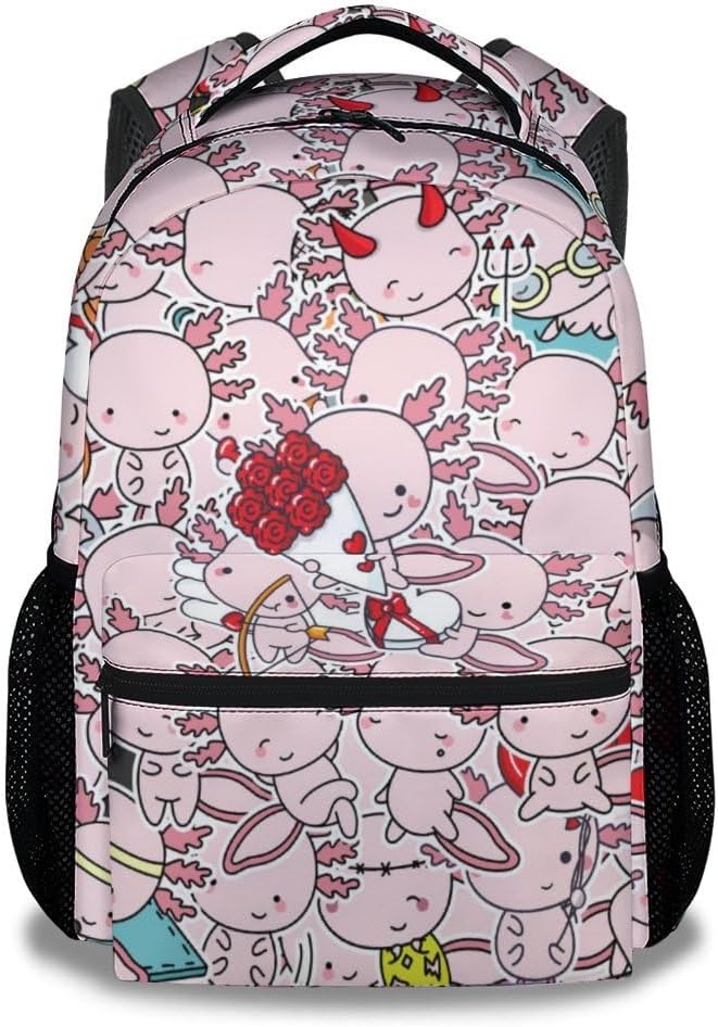 Amazon.com | PoshWrap Axolotl School Backpack for Girls, 16 Inch Pink ...