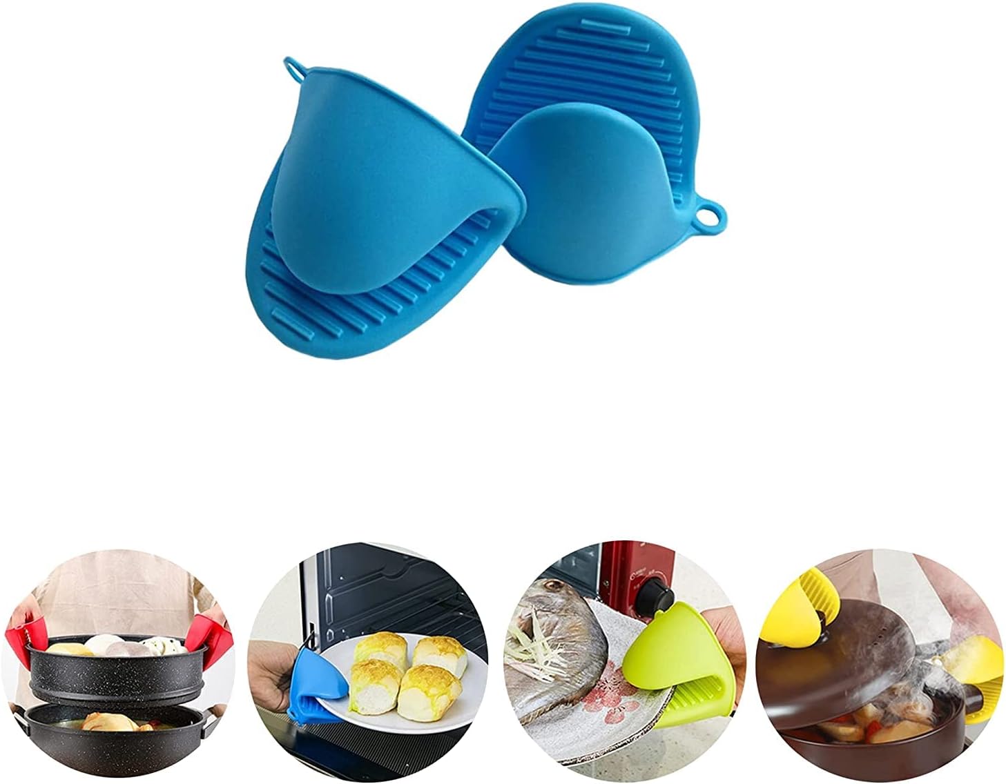 SYGA Set of 2 Silicone Pinch Grip Mitten Oven Mitt Gripper Grip Kitchen ...