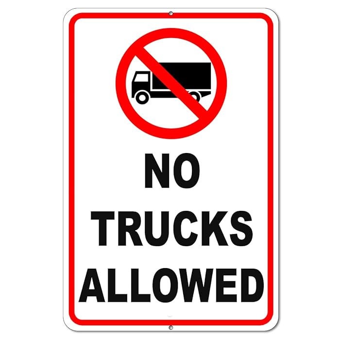 Buy No Trucks Sign - No Trucks Allowed Sign Aluminum 8x12 - Road Sign ...