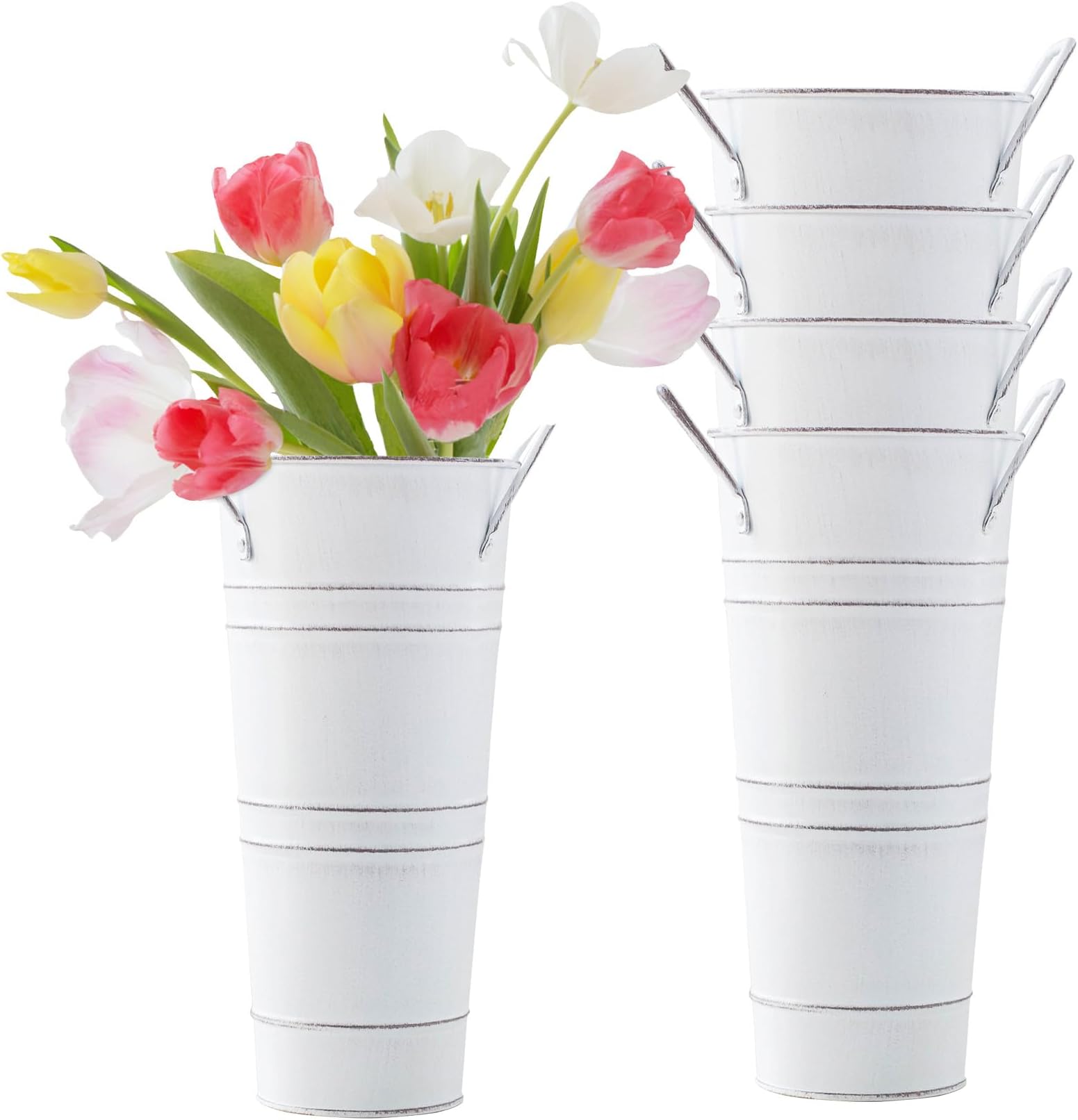 Amazon.com: 6 Pieces Plastic Vase Acrylic Flower Vase Square Tapered ...