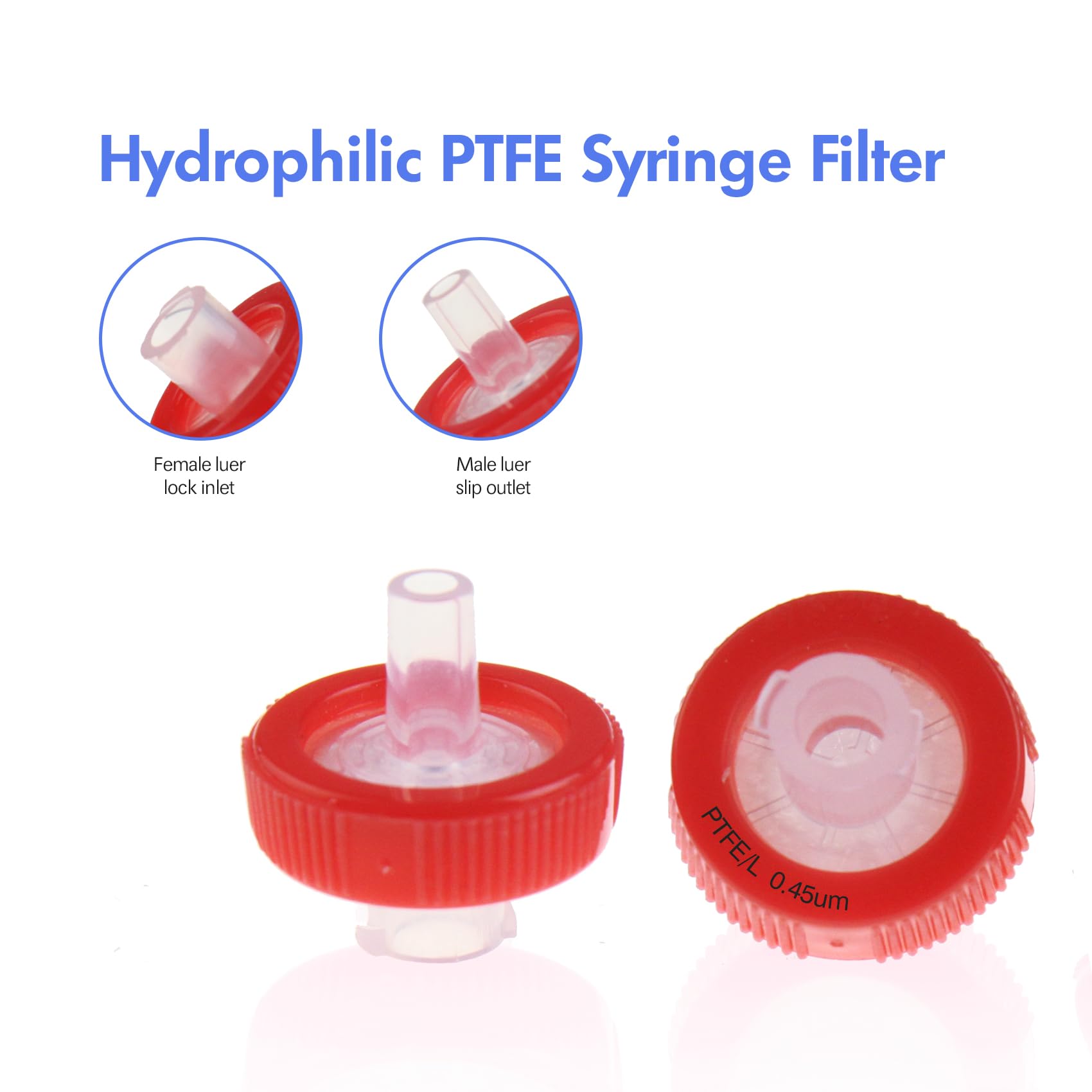 Snapklik.com : Syringe Filters PTFE Hydrophilic Filtration 045um 13mm ...