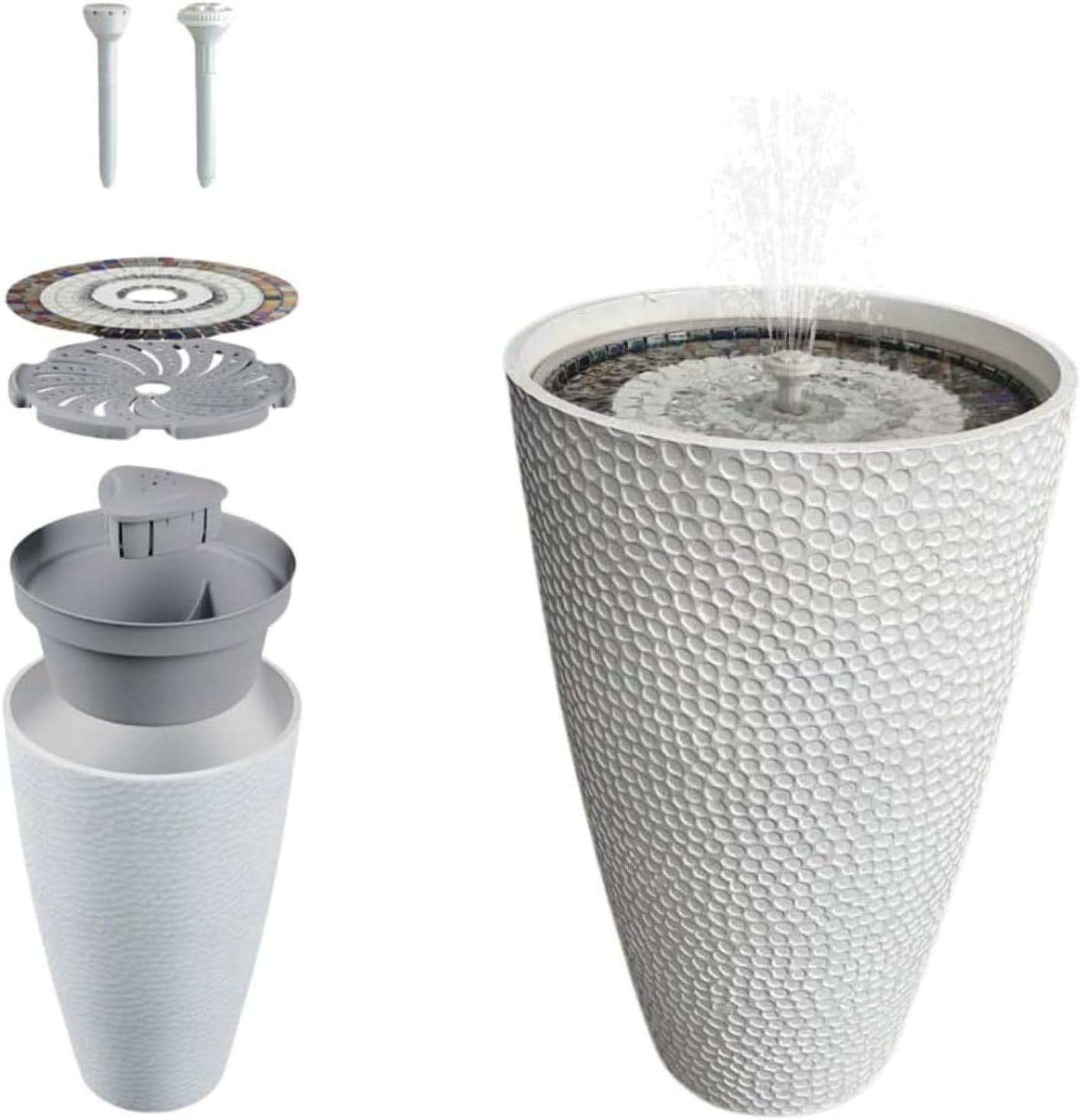 Hydria Pirene Lite White | Cordless Ready-To-Go Water Feature ...