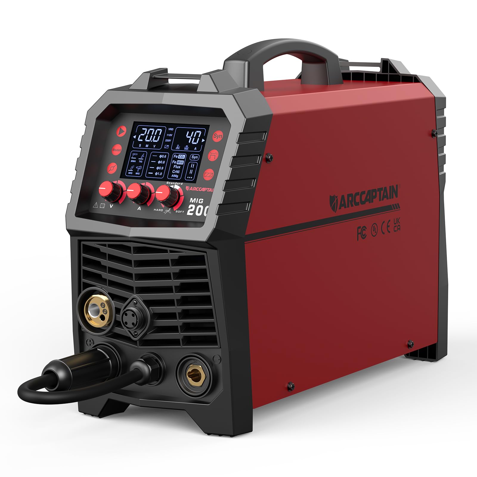 Snapklik.com : ARCCAPTAIN MIG Welder, 205Amp 6 In 1 Gas MIG/Gasless ...