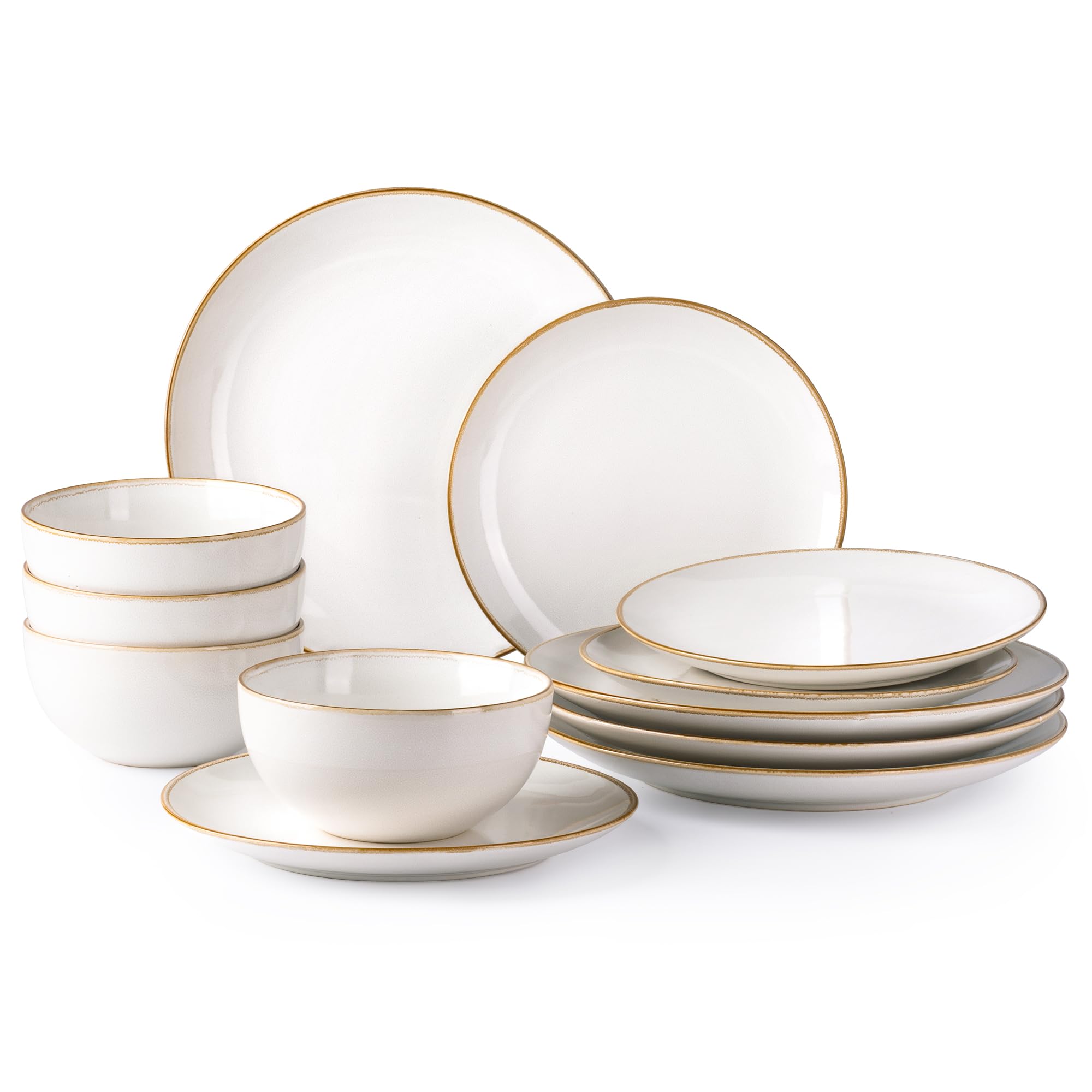 Amazon.com | GBHOME Ceramic Dinnerware Sets for 4, 12 Pieces Stoneware ...