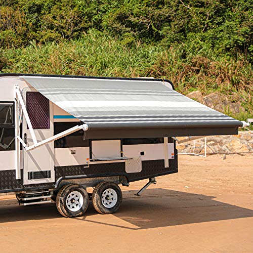 ALEKO Automatic Retractable RV Awning| 12' W x 8' L Motorized Crank ...