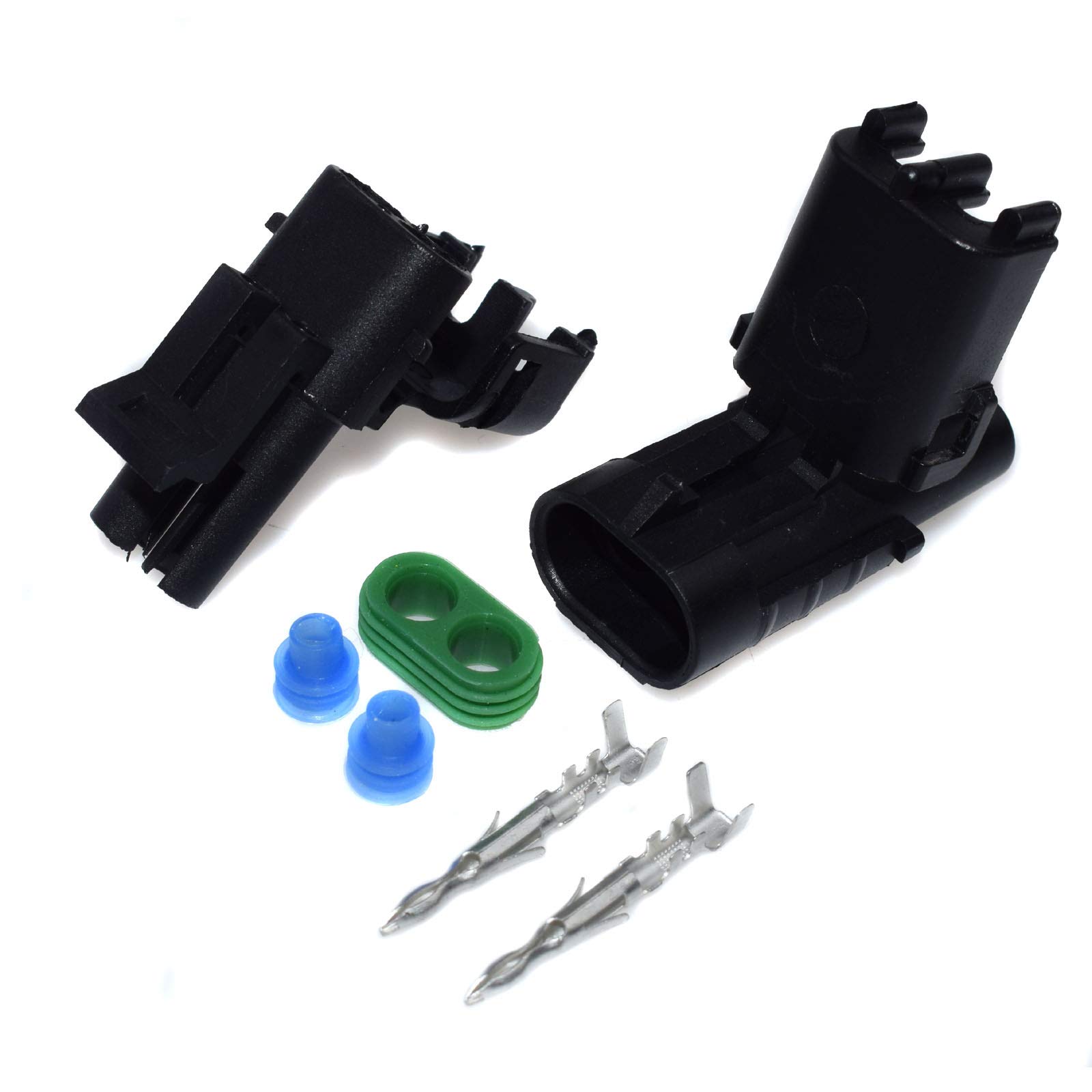 Amazon.com: Weather Pack 2 Pin Sealed Connector Plug Kit Universal ...