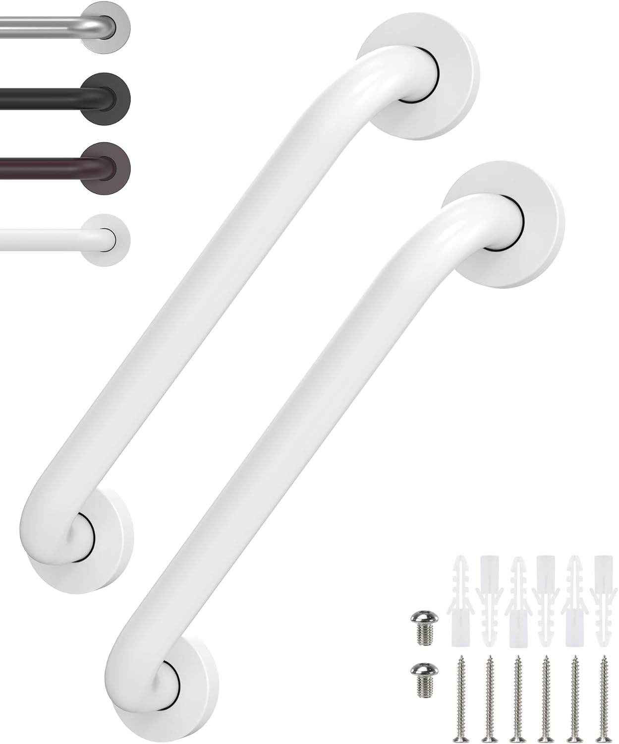 Amazon.com: 2 Pack 12 Inch Grab Bars for Wall White, Safety Shower Grab ...