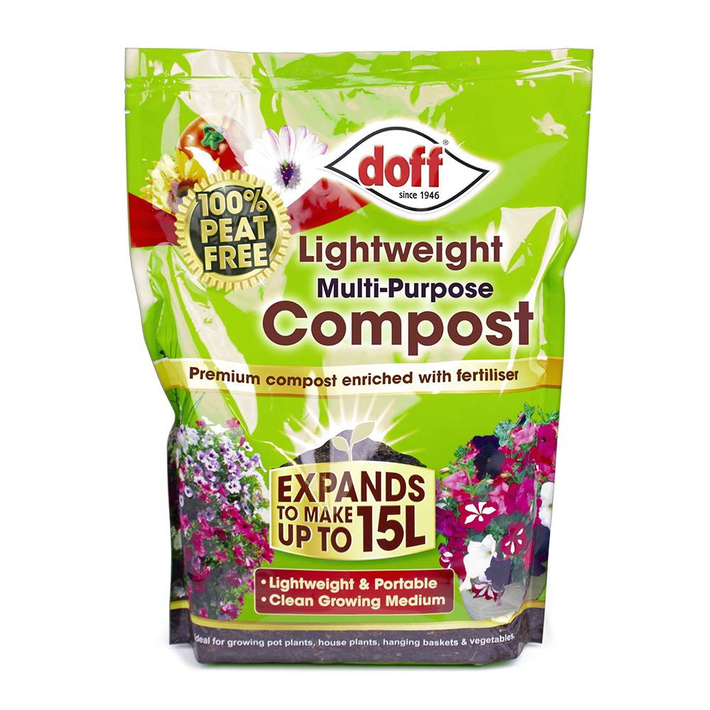 Doff Lightweight Multipurpose Compost– Expands 15L Peat-Free for Clean ...