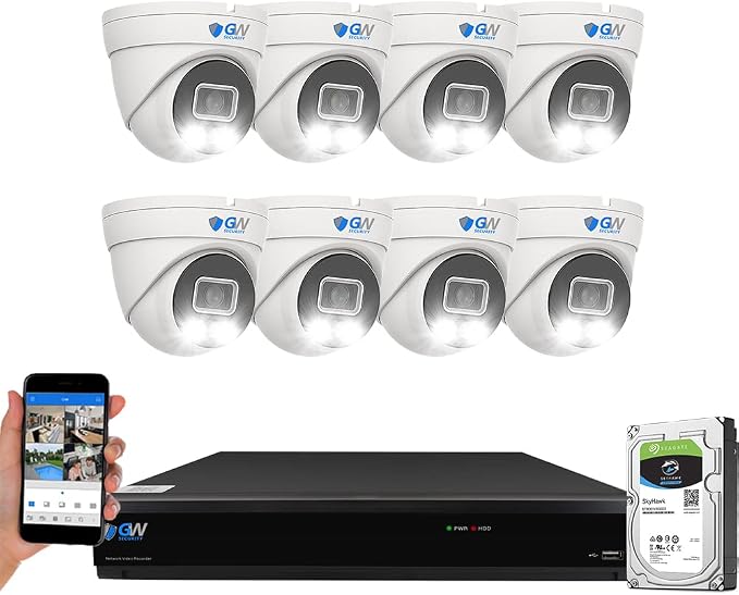 Amazon.com : GW Security 8MP Full Time Color Night Vision Security ...