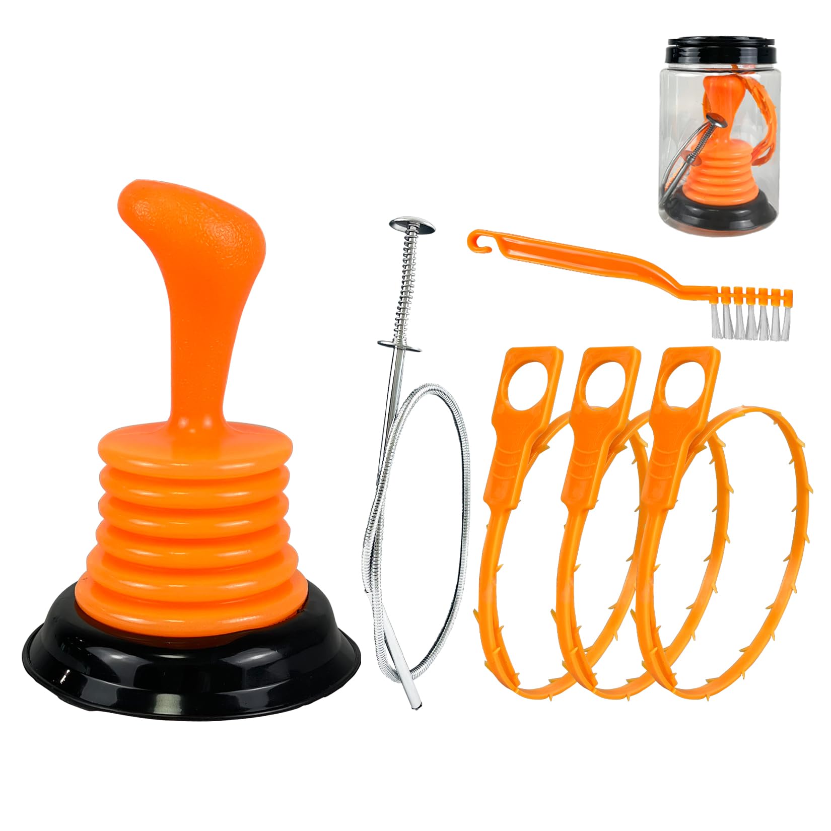 6PC Drain Clog Removal Tools, Hair Catcher Drain Auger Cleaner Tool Set ...