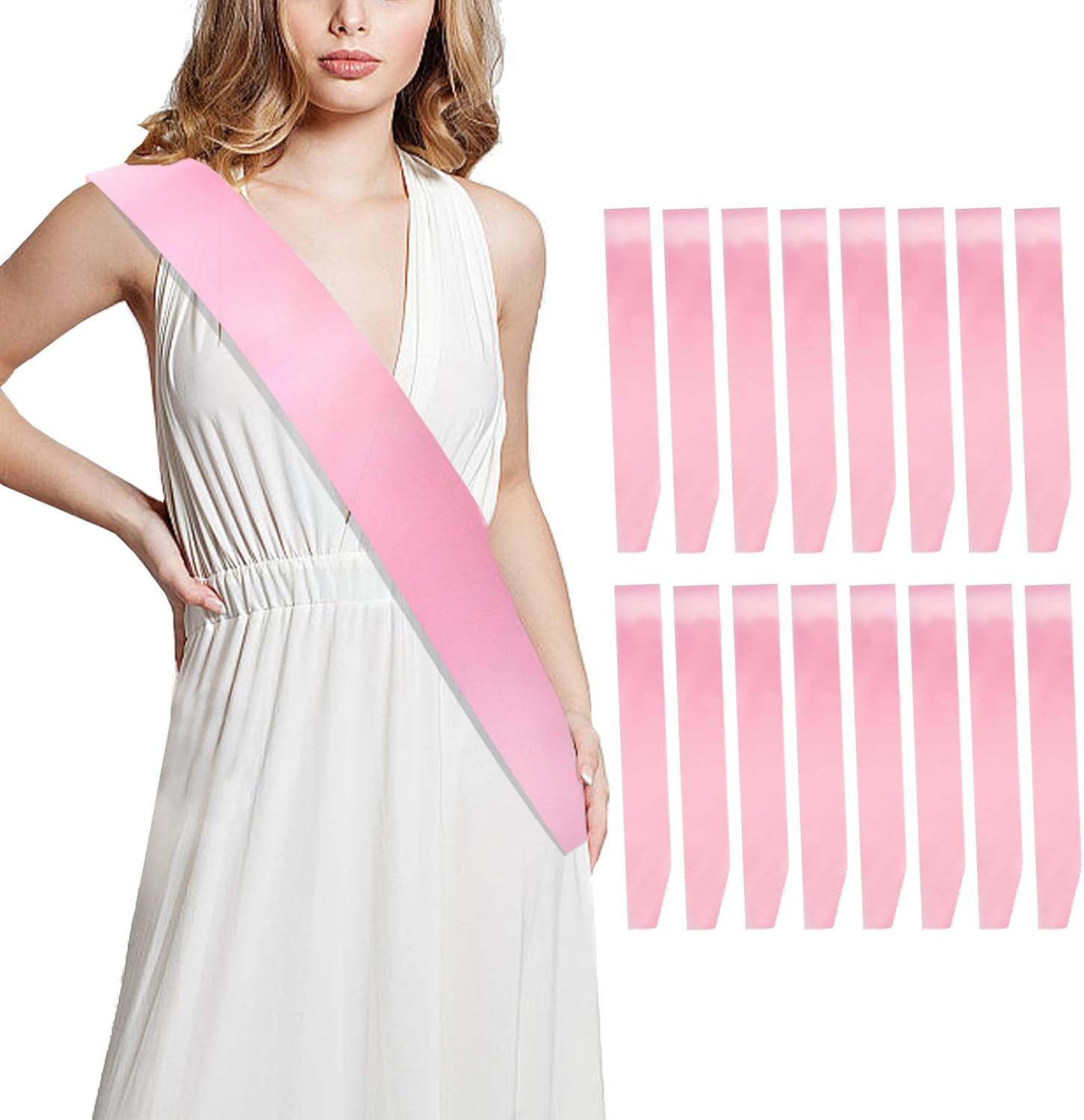 16 Pcs Sash Blank Satin White Sash Party Decorations, Bride To Be Sash ...