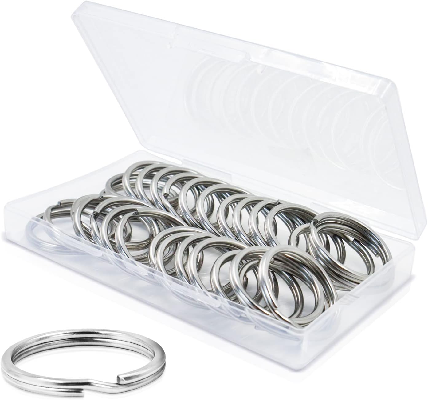 Stainless Steel Split Key Rings 1.1 Inch/30mm Diameter, Round Metal ...