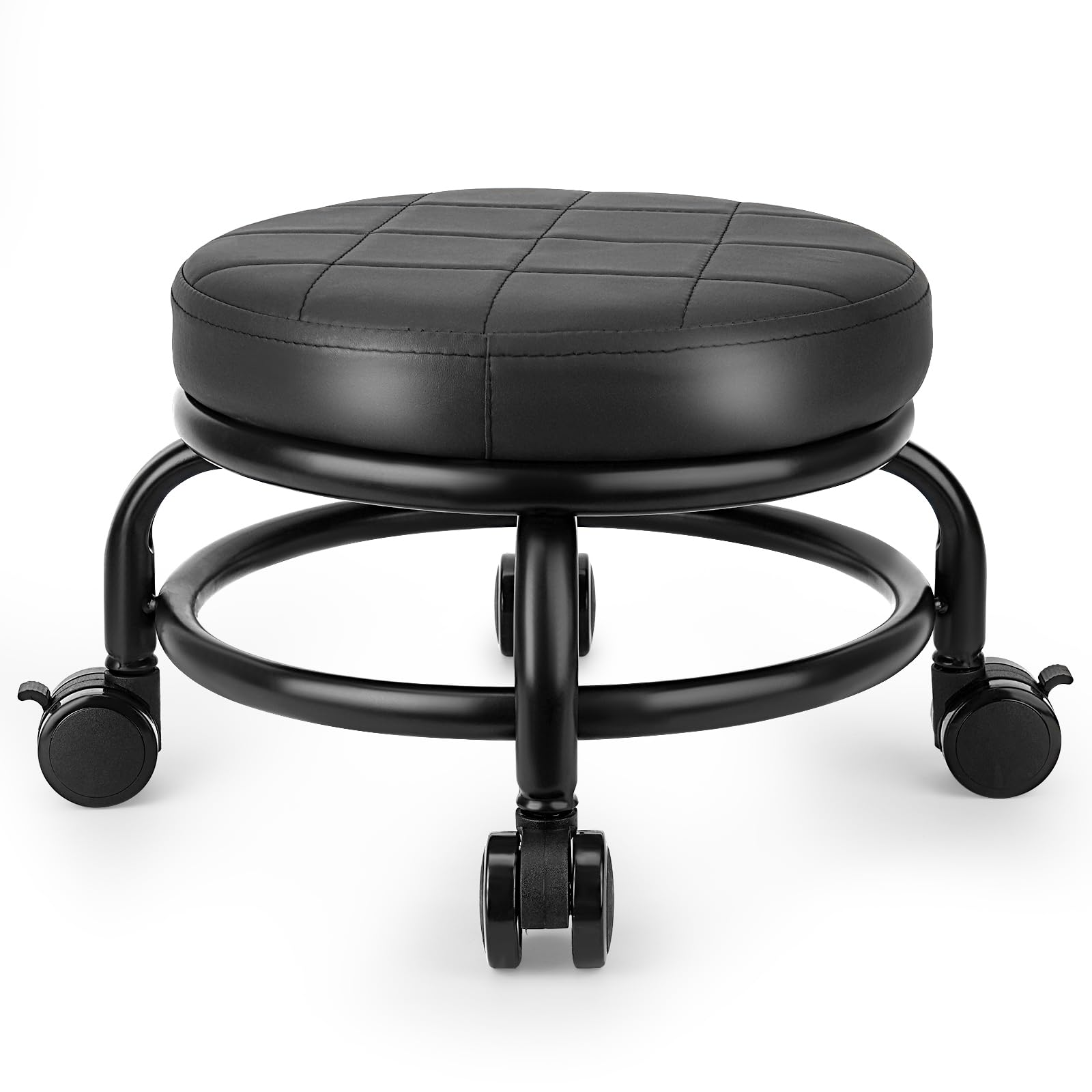 Amazon.com: LWADALN Low Roller Stool Low Height Rolling Stool Seat PU ...