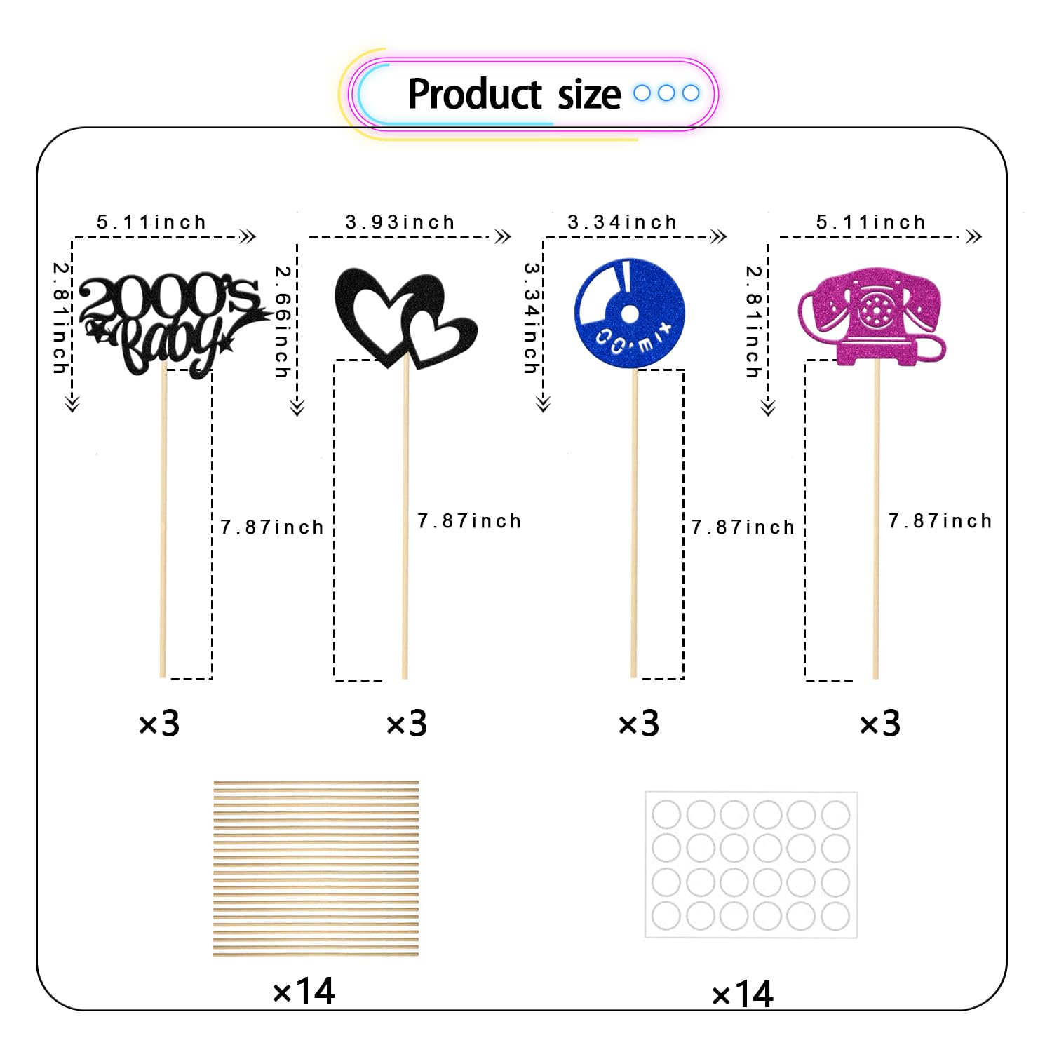 Snapklik.com : Y2k 2000s Centerpiece Sticks, 2000s Hip Hop Y2k Theme ...